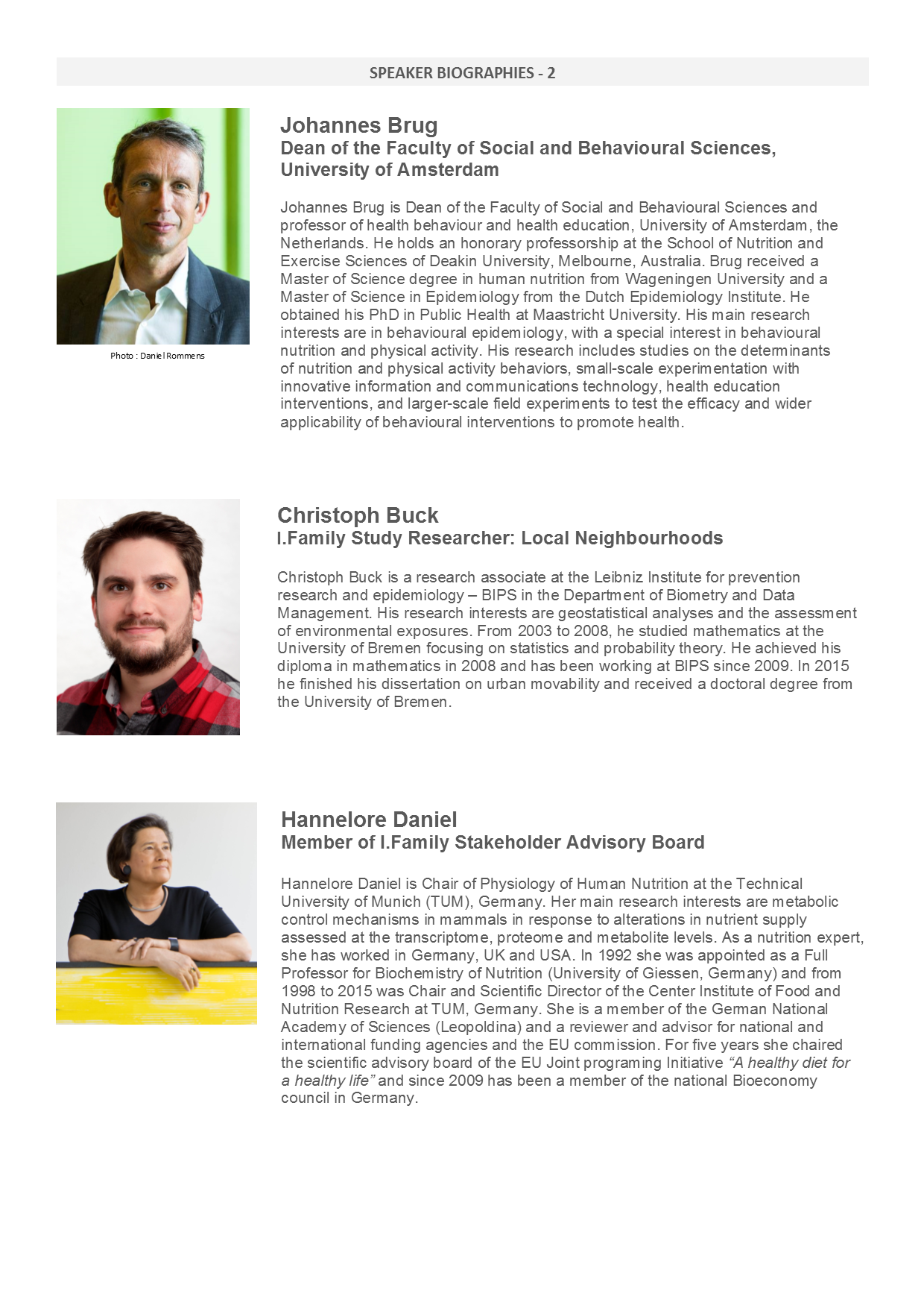 Speaker And Chair Biographies I Family