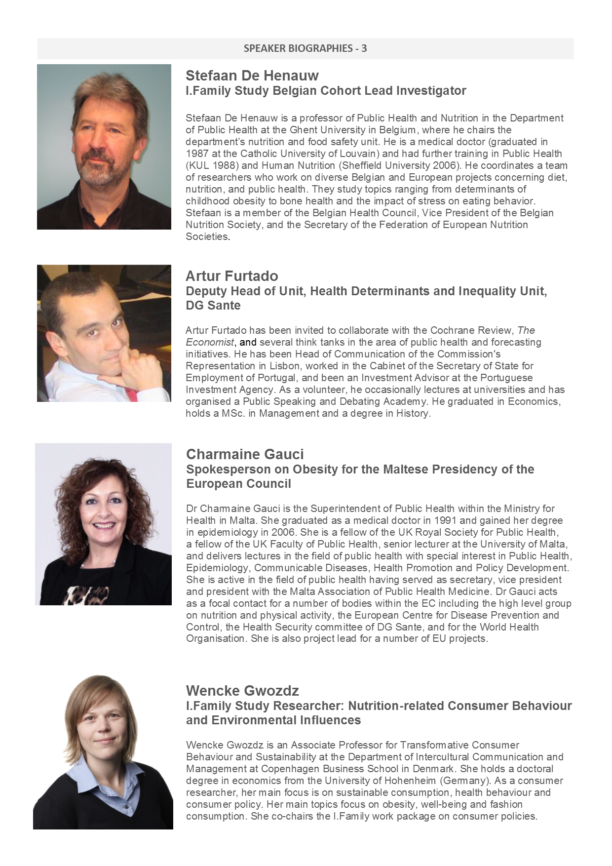 Speaker And Chair Biographies I Family
